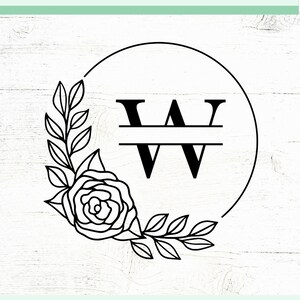 Alphabet Letter W Wreath SVG Files for Cutting Machines | Etsy