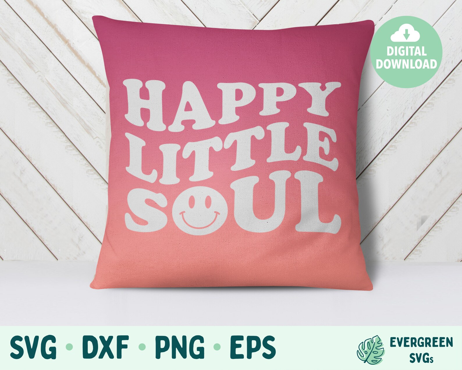 Happy Little Soul SVG, Smiley Face SVG, Hippie Happy Face SVG Cut Files ...
