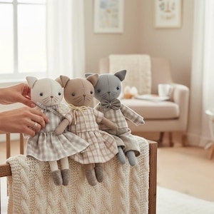 Cat Sewing Pattern – Stuffed Cat Sewing Pattern, Easy Cat Patterns ...
