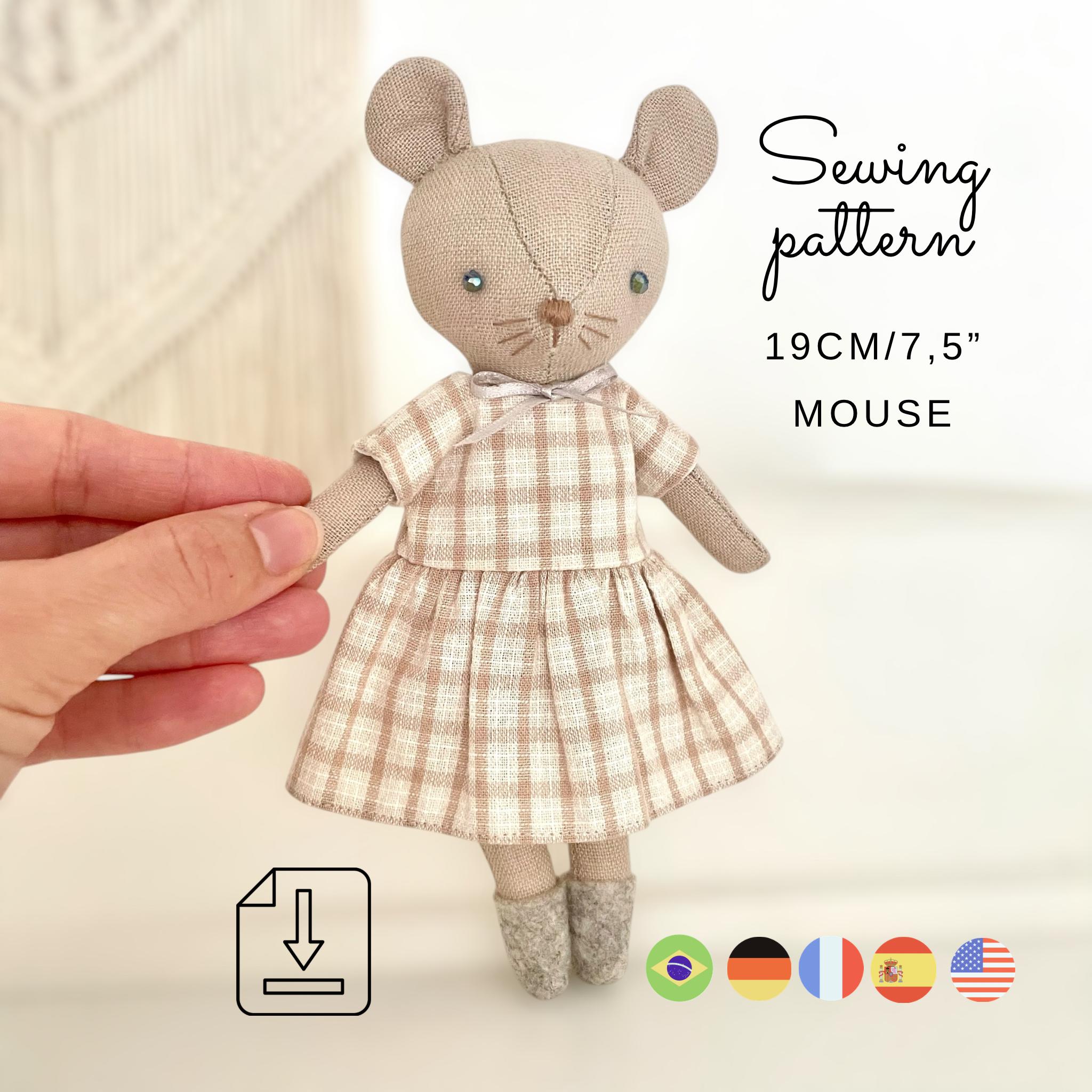 Linen Mouse Sewing Pattern – 7.5 Inch Mouse & Dress (PDF Pattern) - Etsy