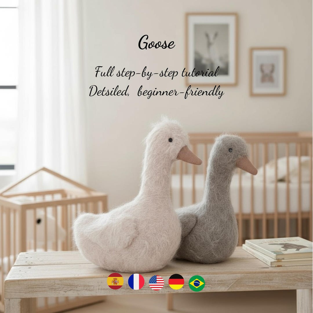 Goose Sewing Pattern: Stuffed Animal Goose Pattern, Small Soft Toy ...
