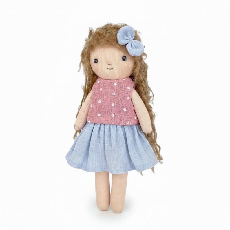 Rag Doll Sewing Pattern, Handmade Cloth Doll Pattern, Fabric Mini Doll ...