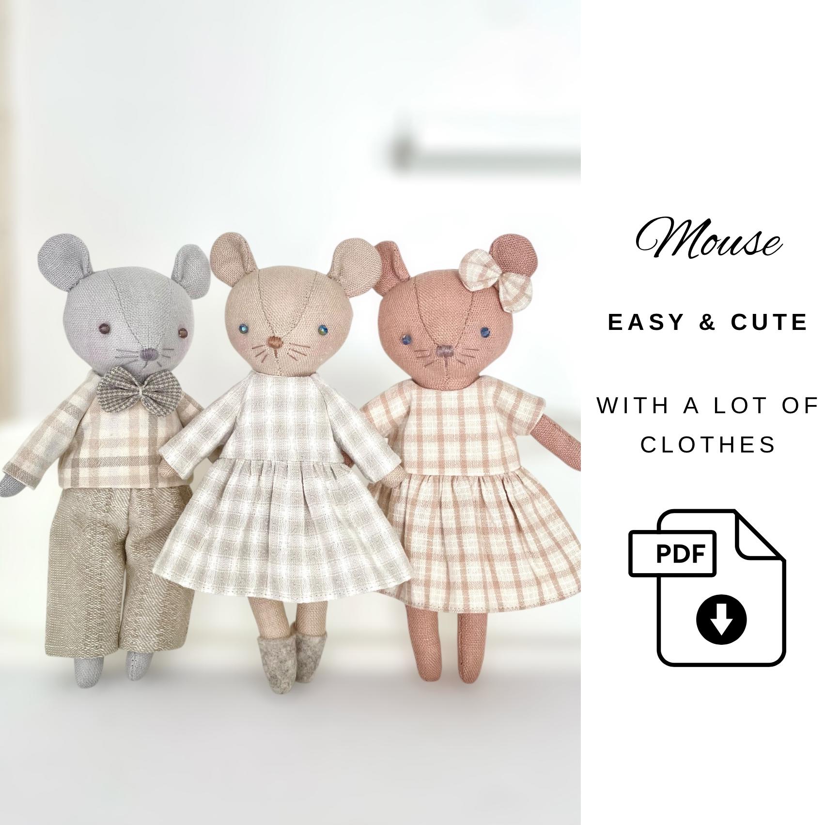 Mouse Sewing Pattern, Mouse Sewing Pattern, Mice Pattern, Toy Easy Stuffed Animal Patterns ...