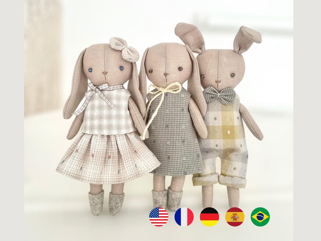 Bunny Sewing Pattern PDF – Easy Small Bunny Pattern, Fabric Rabit ...