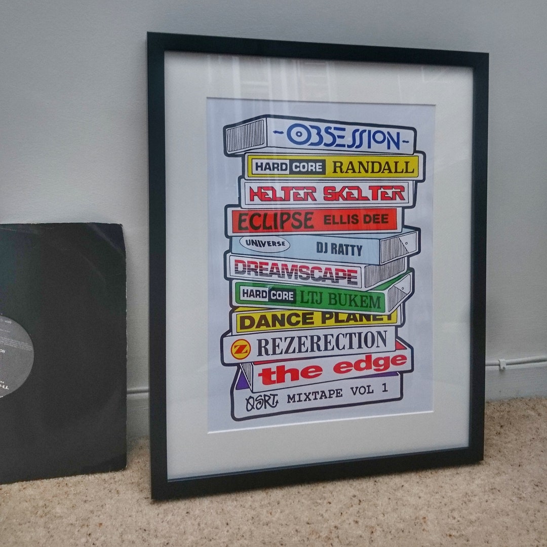 Old Skool Rave Tribe Tapes Tapestack A3 Poster - Etsy