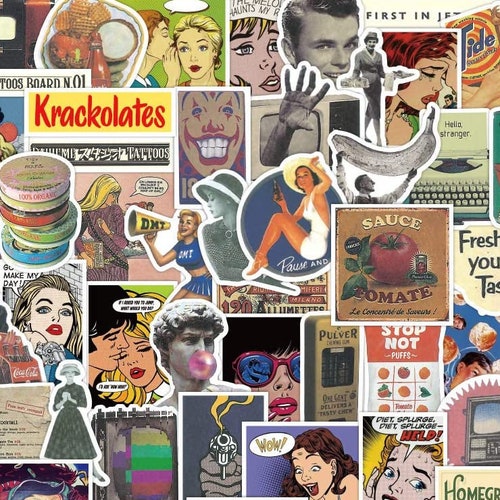 COMIC STYLE Sticker Packs Vintage Stickers Classic Stickers - Etsy