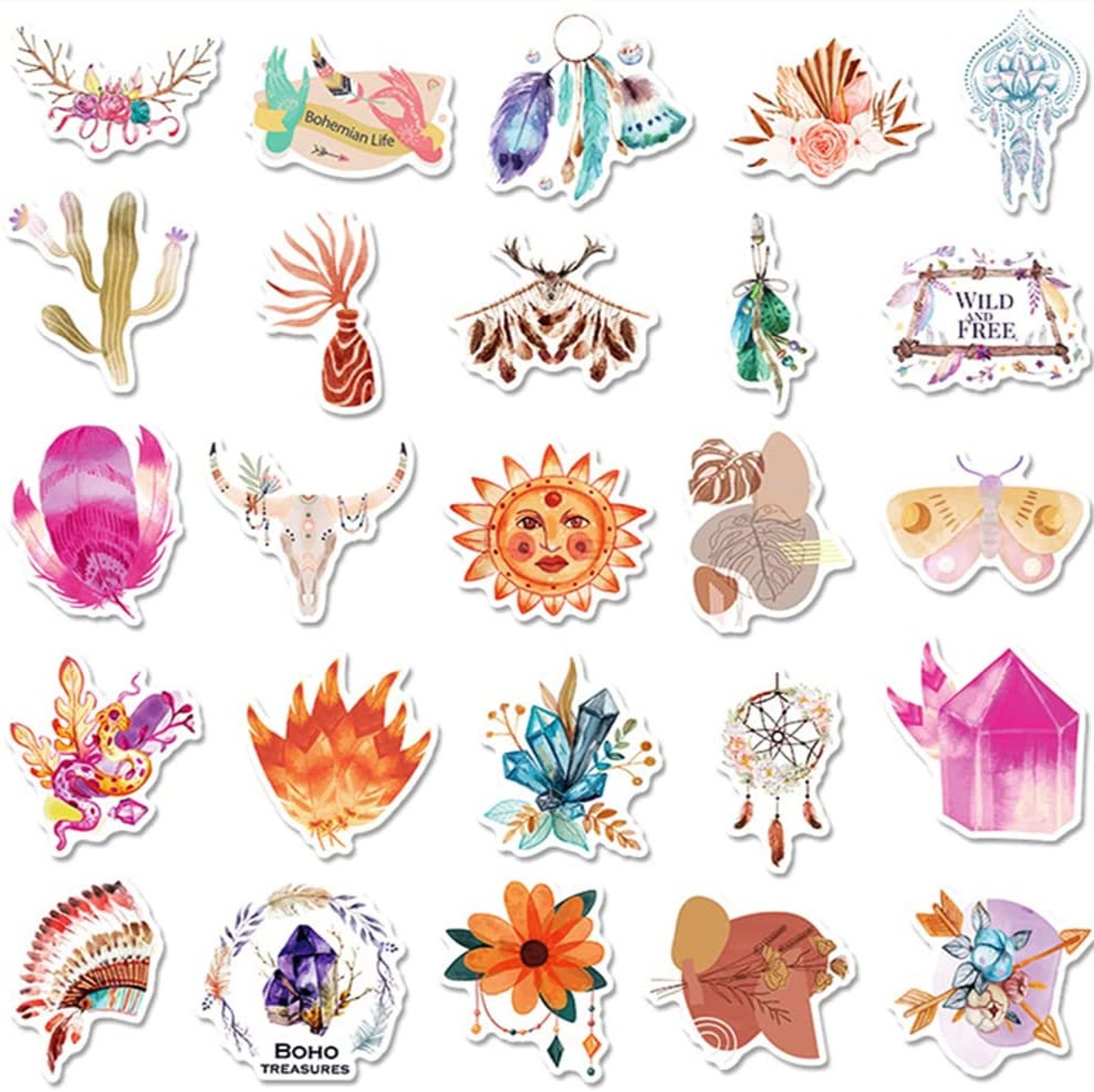 Buy BOHEMIAN Aesthetic Stickers Boho Sticker Art Western Online in ...