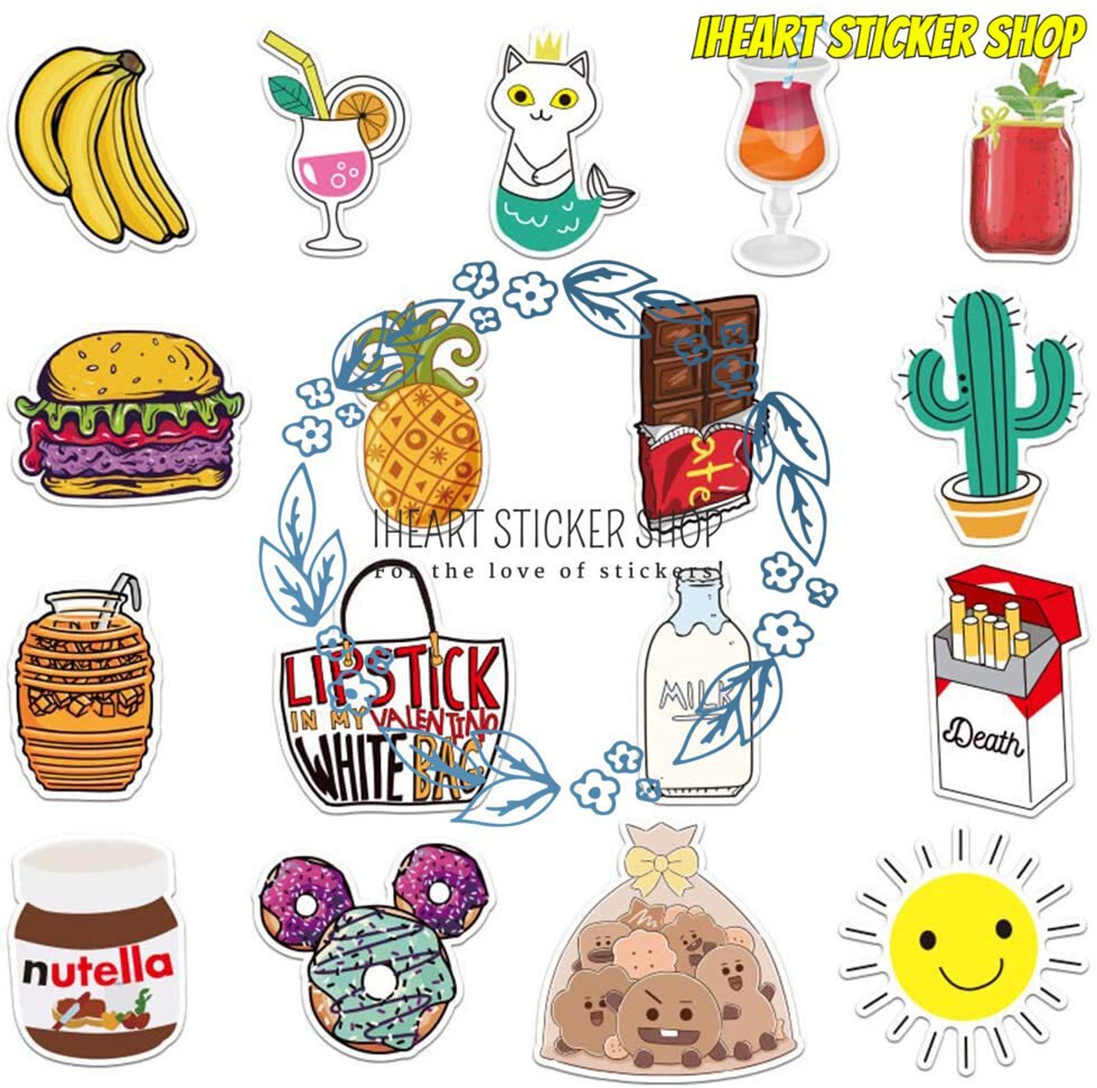 CUTE FOOD Sticker Packs VSCO Stickers Fun Food Stickers | Etsy