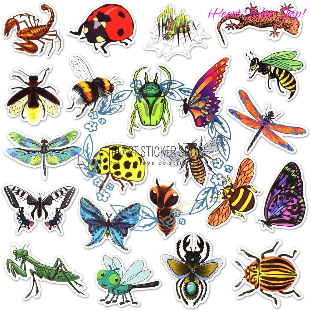 INSECT Sticker Packs Bug Stickers Vinyl Stickers - Etsy België