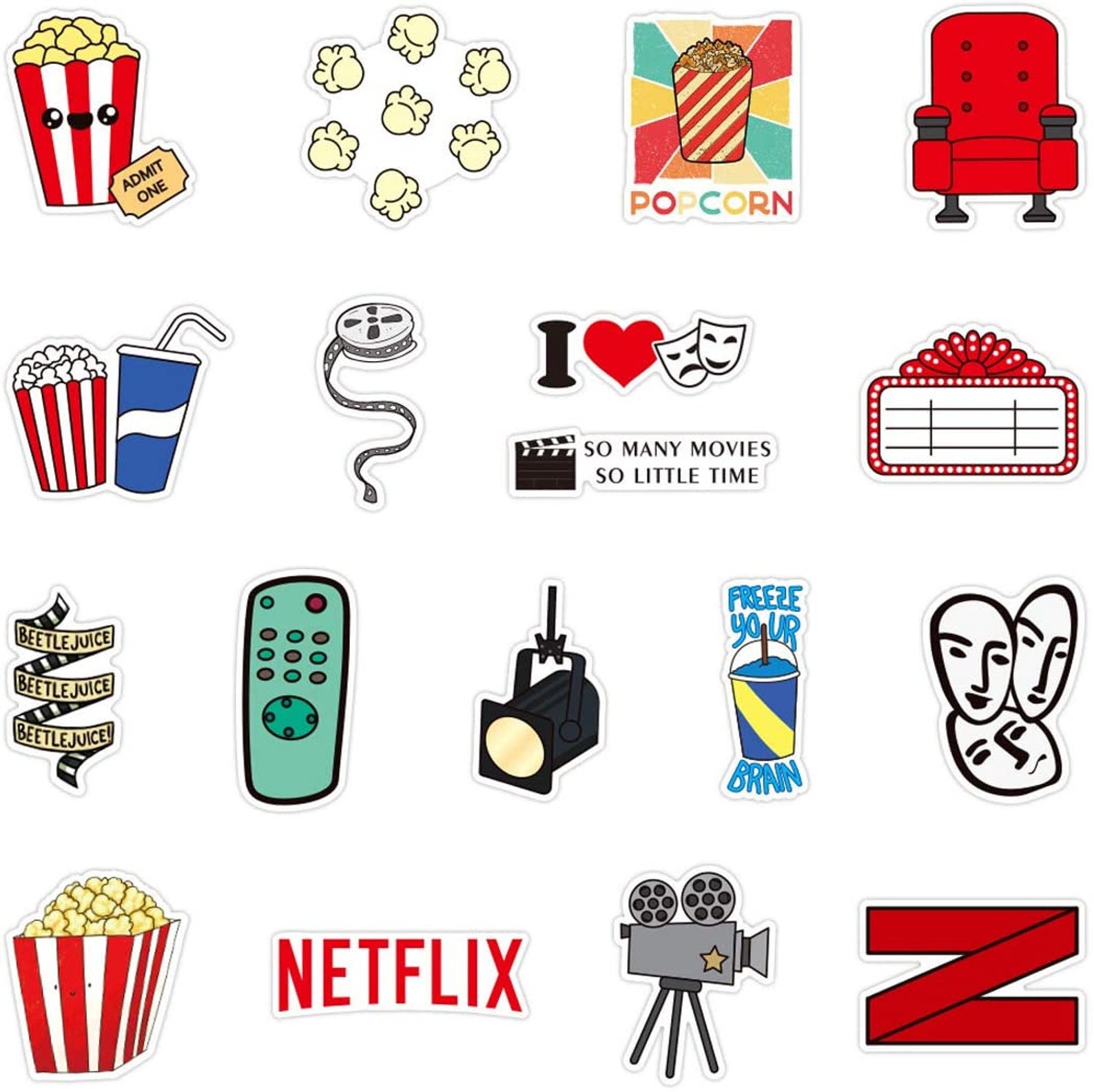 Movie Night Sticker Packs Cinema Stickers Theatre Stickers | Etsy