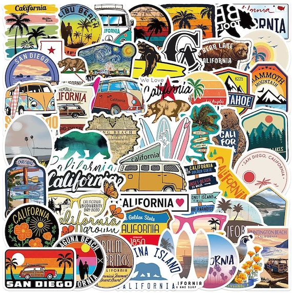California State Sticker|Cali Vibes|State Map Silhouette|Cali Outline ...