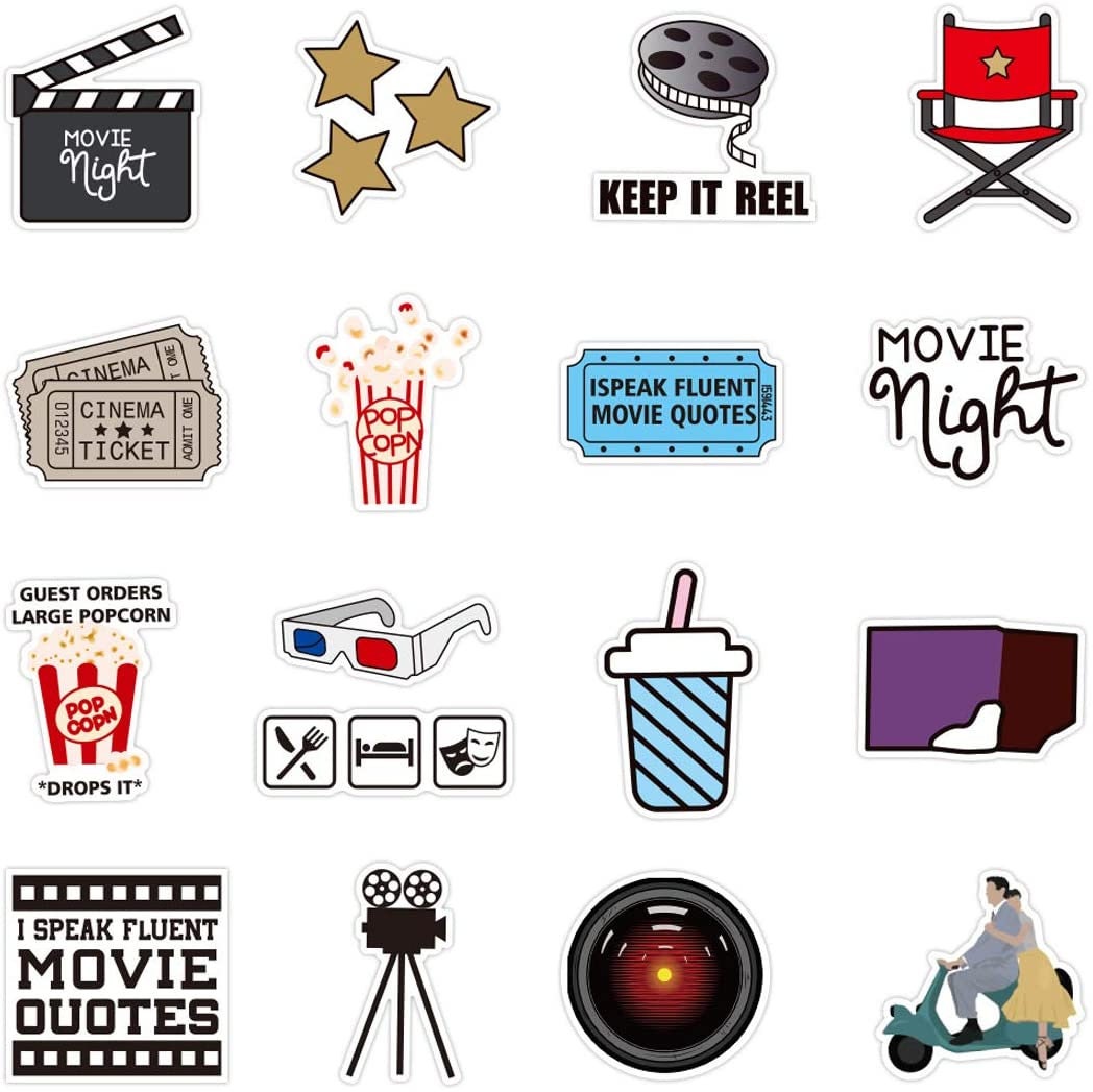 Movie Night Sticker Packs Cinema Stickers Theatre Stickers | Etsy
