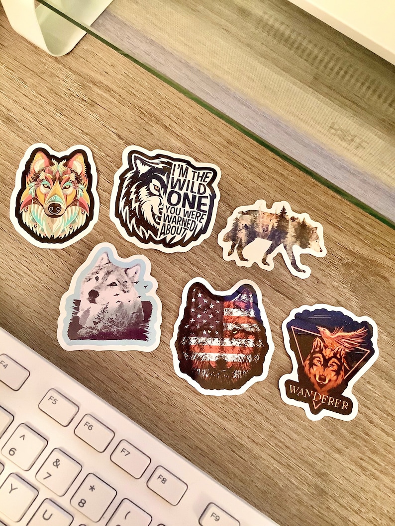 WOLF Sticker Packs Wild Dog Stickers Animal Stickers - Etsy