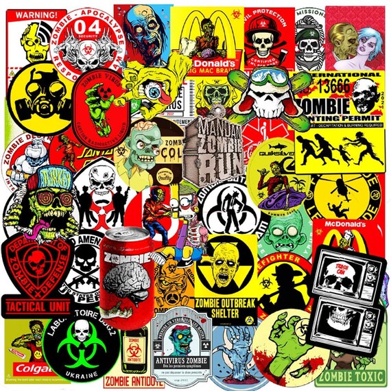 Stickers, Labels & Tags Stickers Creepy Cute Stickers Zombie Girl ...