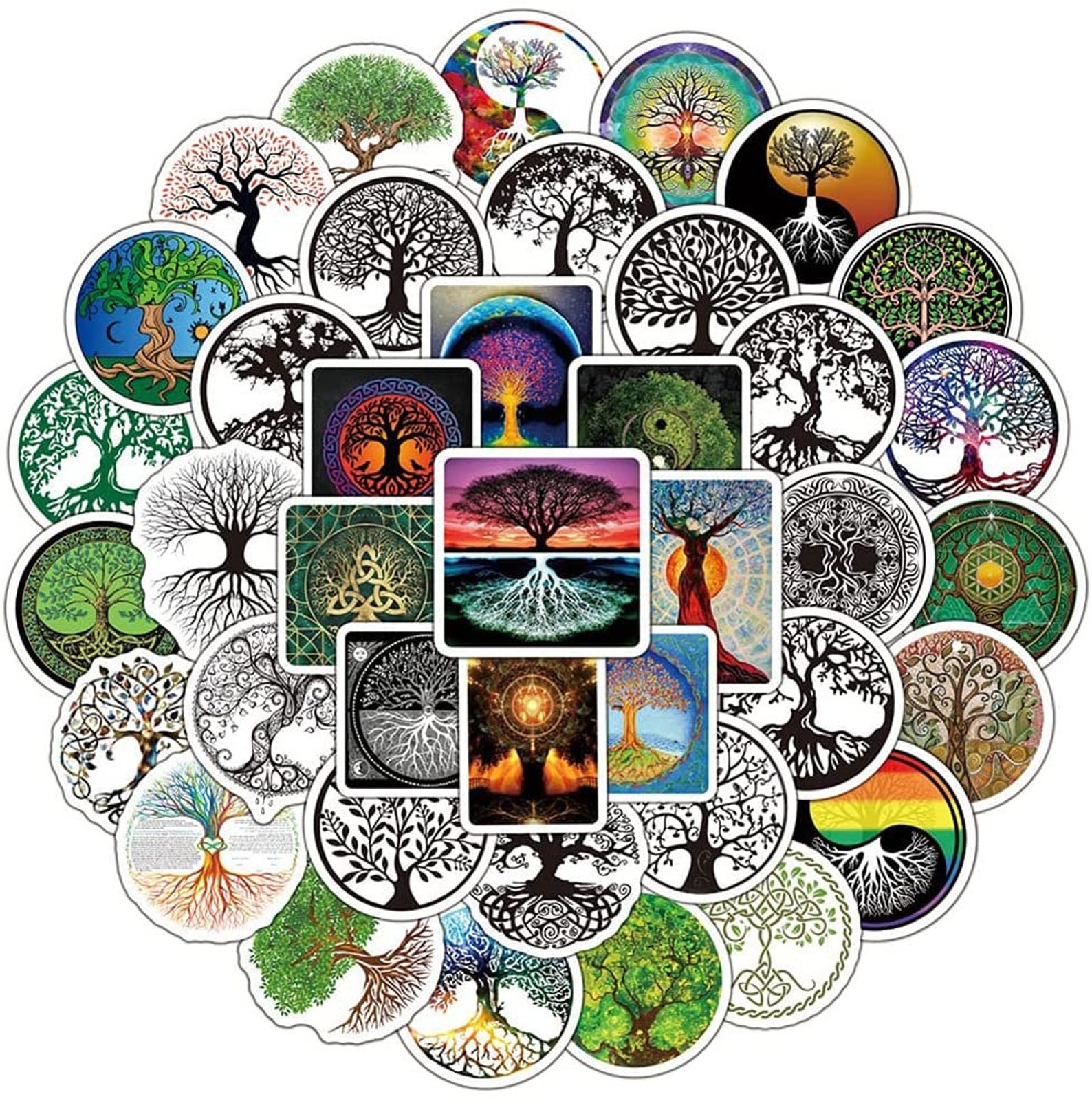 TREE OF LIFE Stickers Family Tree Stickers Life Tree - Etsy