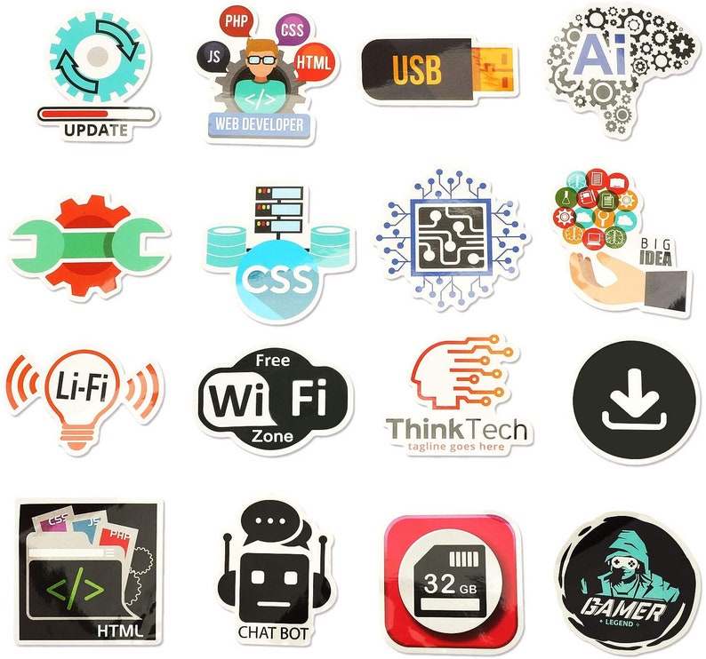 Geek Squad pegatinas pegatinas de tecnología pegatinas de | Etsy