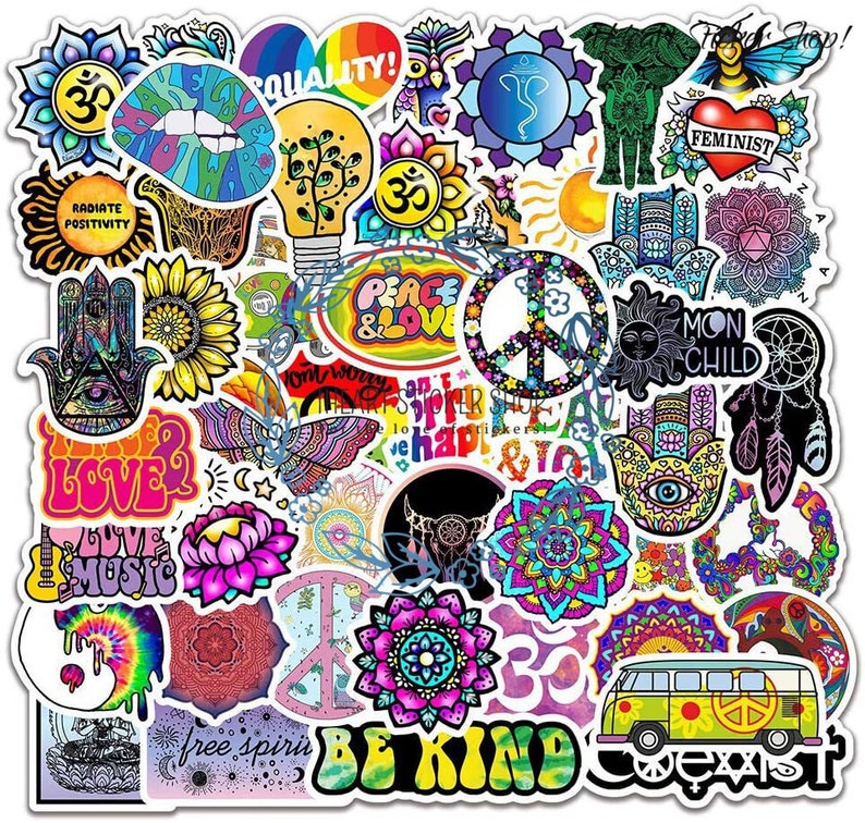 PSYCHEDELIC Sticker Packs Hippie Stickers Peace Stickers | Etsy