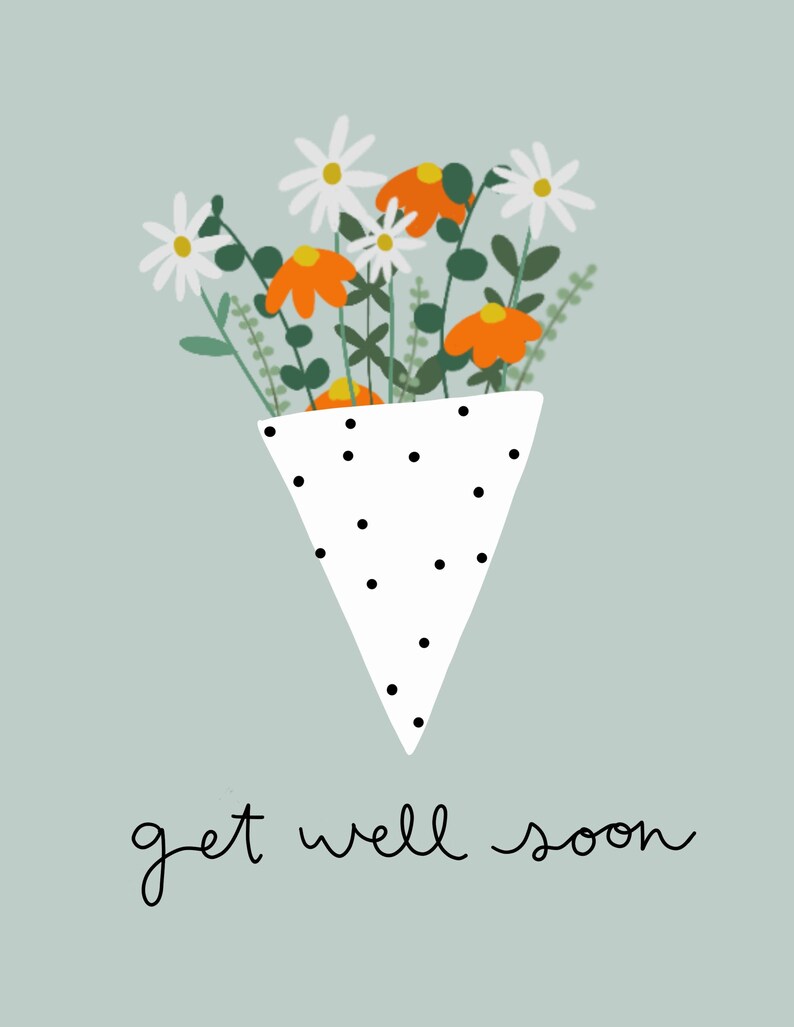 Cute Get Well Soon Card, Printable - Etsy