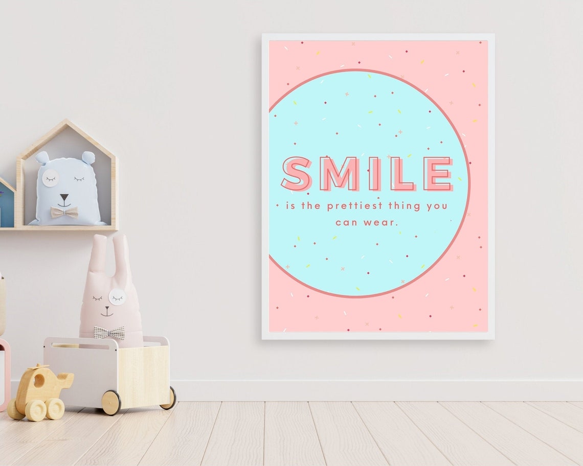 Smile Prints Smile Colorful Prints Printable Wall Art | Etsy
