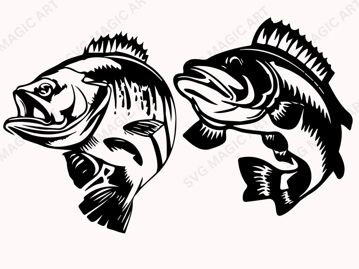 Bass Fishing Svg, Fishing Svg, Bass Fish Svg, Bass Fish Clipart, Bass ...