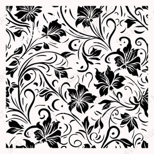 Seamless Scroll Pattern Svg,vector Seamless Floral Pattern, Digital Flowers,floral Ornament ...