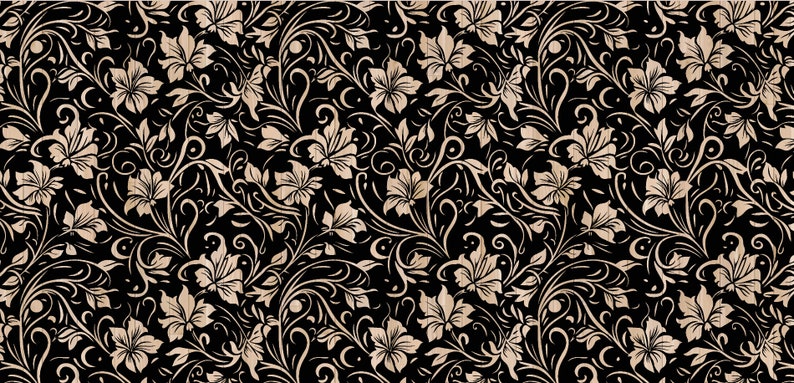 Seamless Scroll Pattern Svg,vector Seamless Floral Pattern, Digital ...