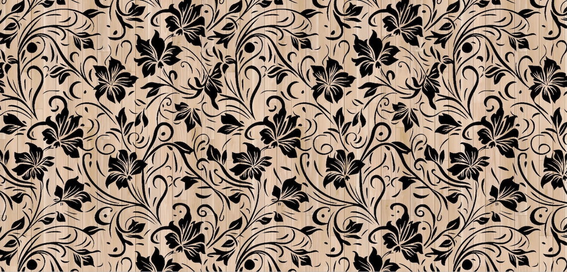 Seamless Scroll Pattern Svg,vector Seamless Floral Pattern, Digital ...
