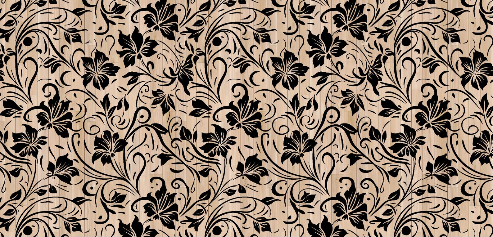 Seamless Scroll Pattern Svg,vector Seamless Floral Pattern, Digital ...