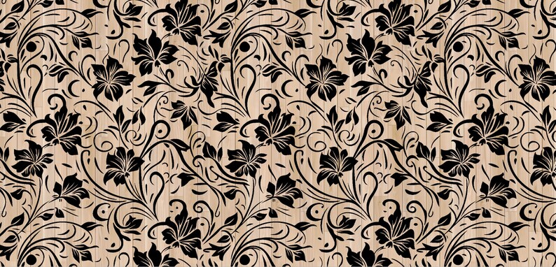Seamless Scroll Pattern Svg,vector Seamless Floral Pattern, Digital ...