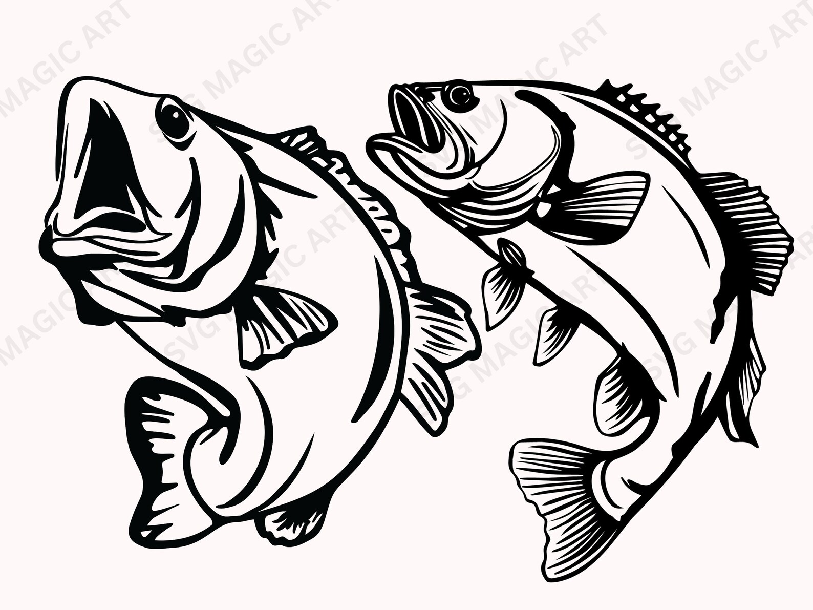 Bass Fishing Svg, Fishing Svg, Bass Fish Svg, Bass Fish Clipart, Bass ...