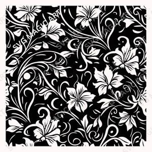 Seamless Scroll Pattern Svg,vector Seamless Floral Pattern, Digital ...