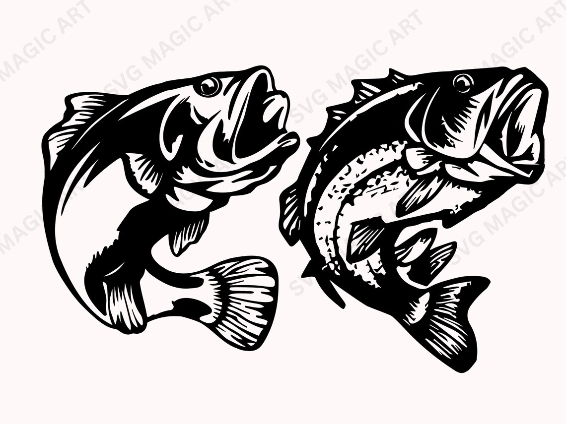 Bass Fishing Svg, Fishing Svg, Bass Fish Svg, Bass Fish Clipart, Bass ...