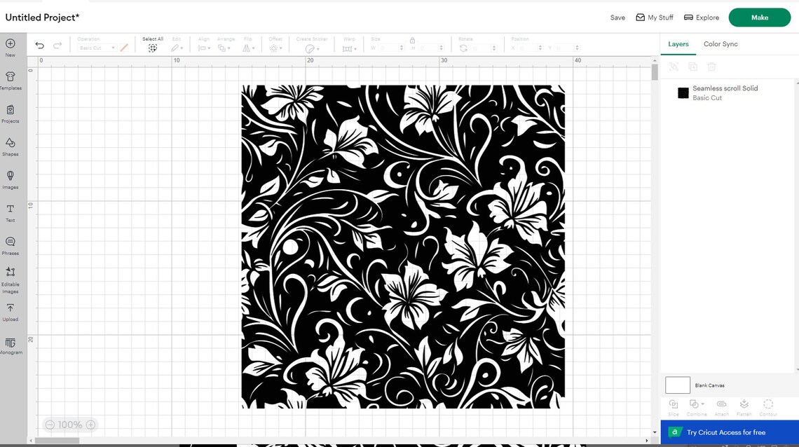Seamless Scroll Pattern Svg,vector Seamless Floral Pattern, Digital ...