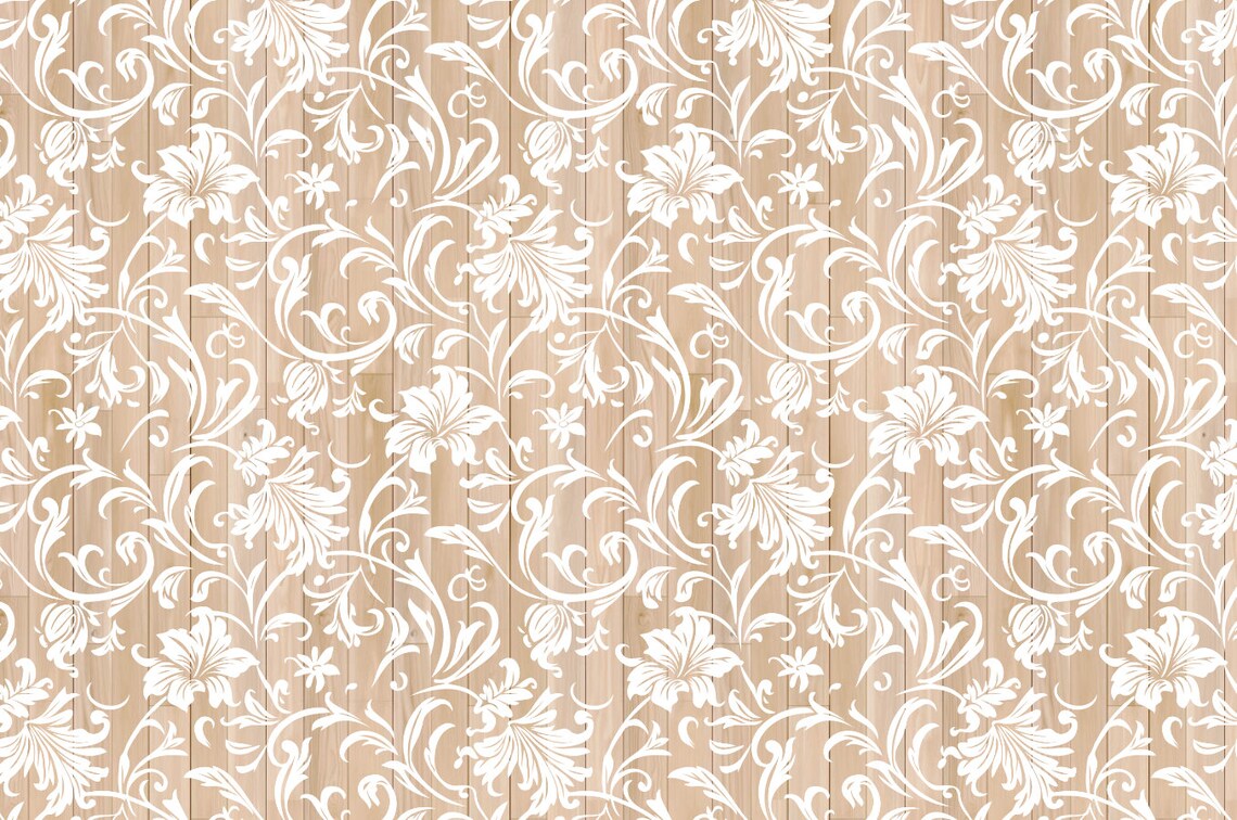 Seamless Scroll Pattern Svg,vector Seamless,floral Pattern, Digital ...
