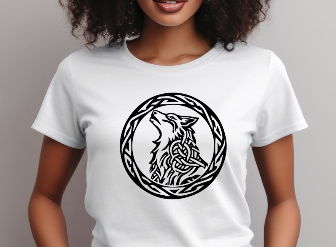 Wolf Celtic Circle Svg ,celtic Wolf Face,mystic Wolf Head,fenrir,norse ...
