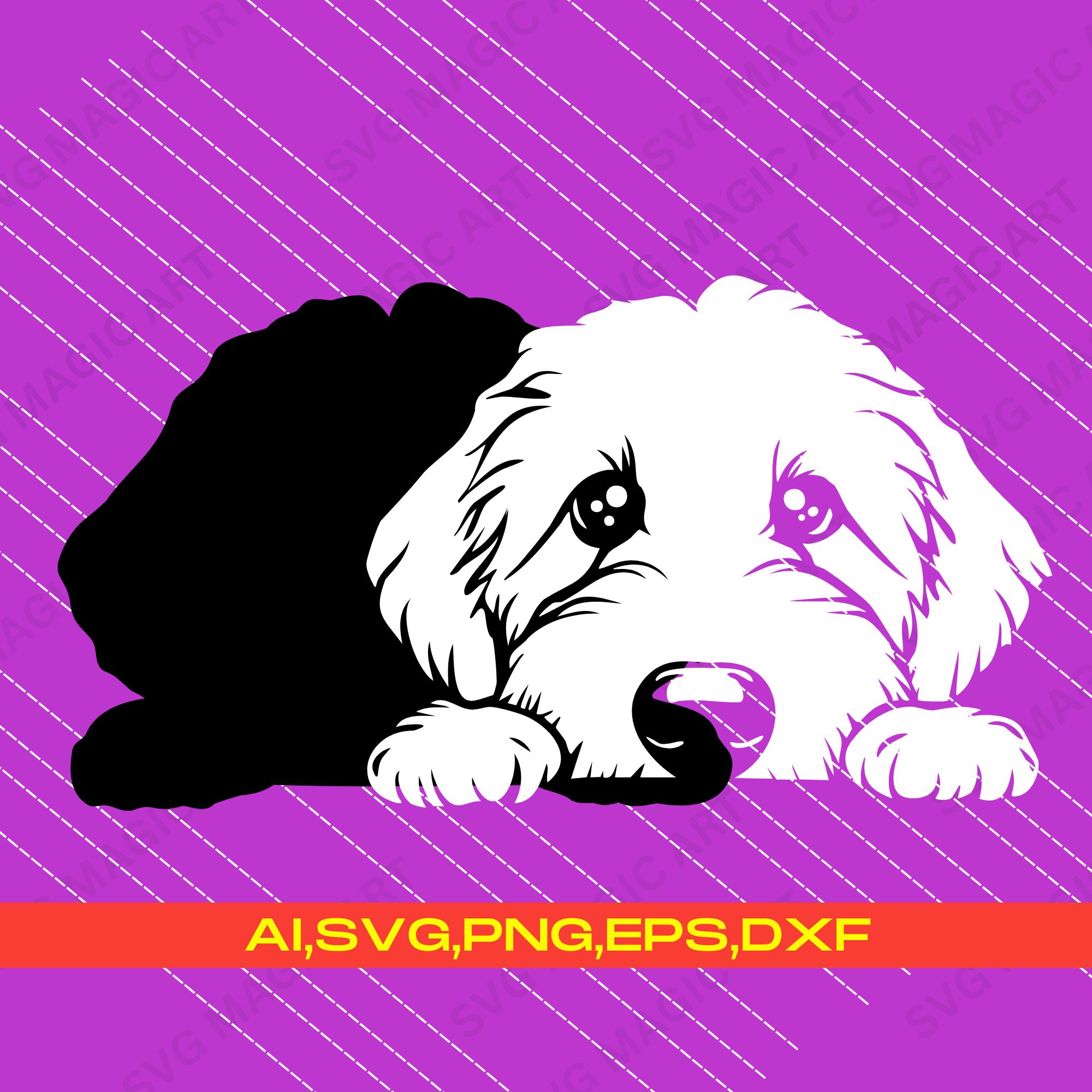 Golden Doodle Peeking SVG: Dog Portrait Files for Cricut - Etsy