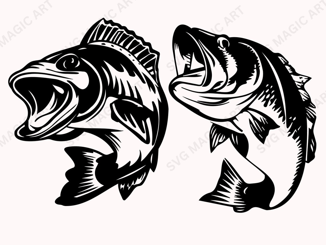 Bass Fishing Svg, Fishing Svg, Bass Fish Svg, Bass Fish Clipart, Bass ...