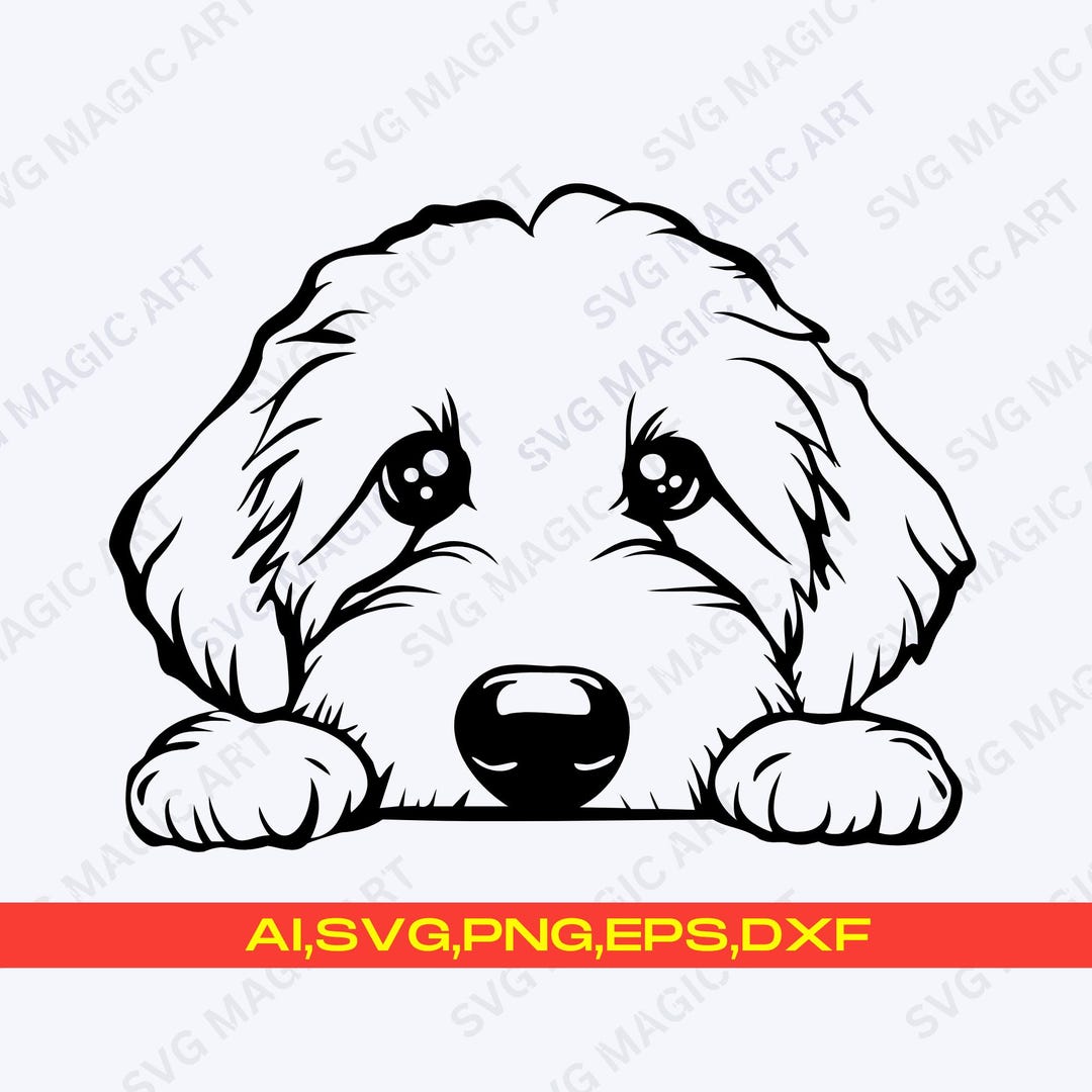 Golden Doodle Peeking SVG: Dog Portrait Files for Cricut - Etsy