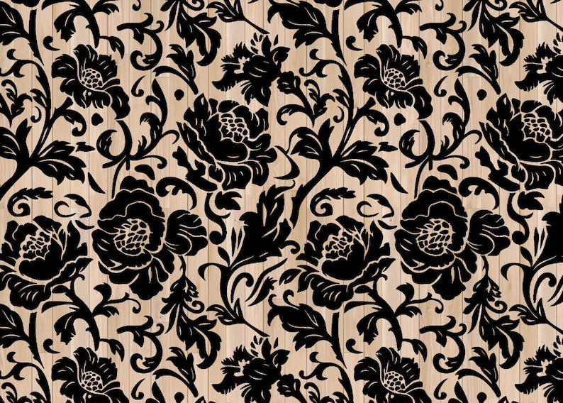 Seamless Scroll Pattern Svg,seamless Vector,floral Pattern, Digital ...