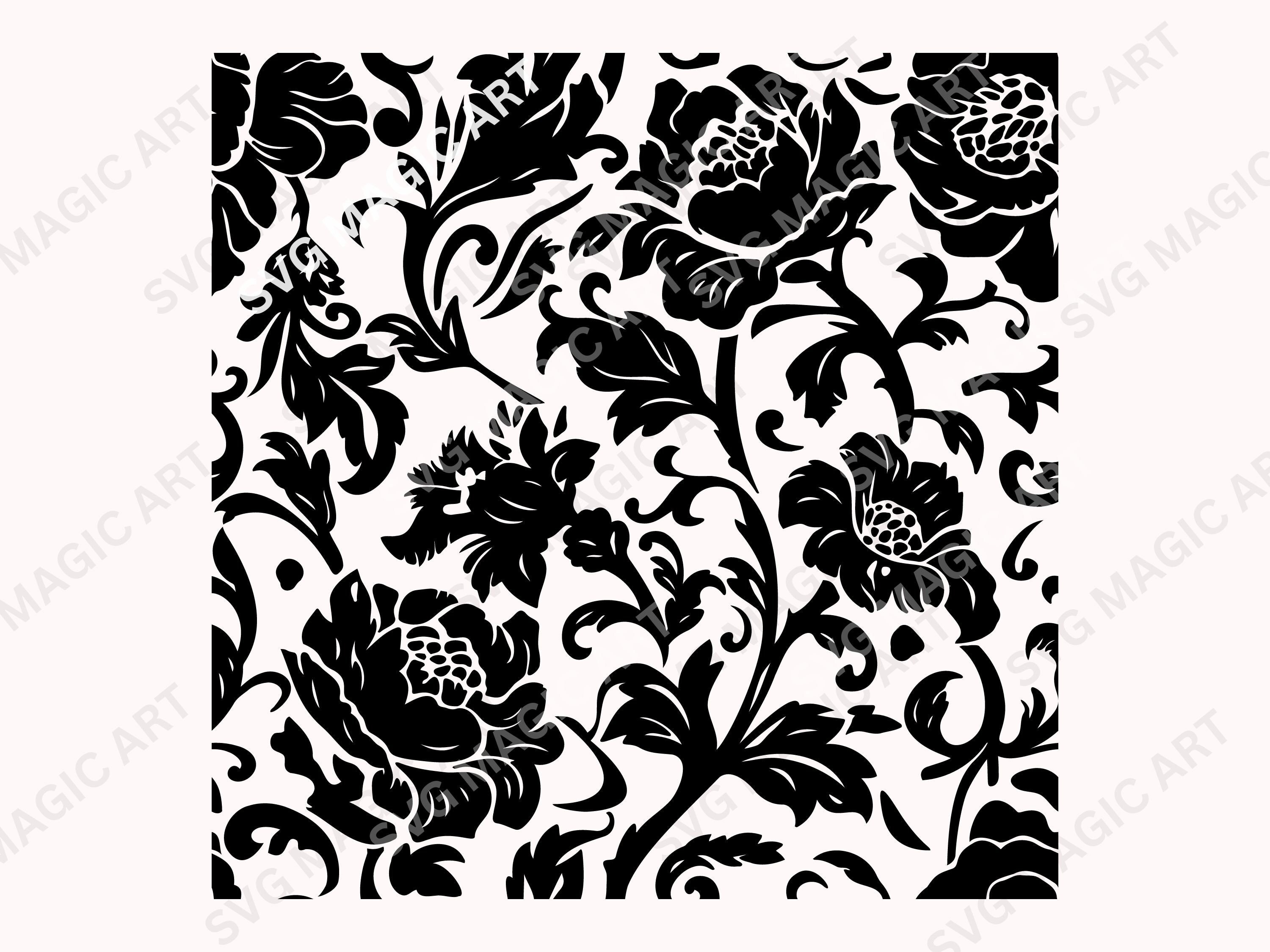 Seamless Scroll Pattern Svg,seamless Vector,floral Pattern, Digital ...
