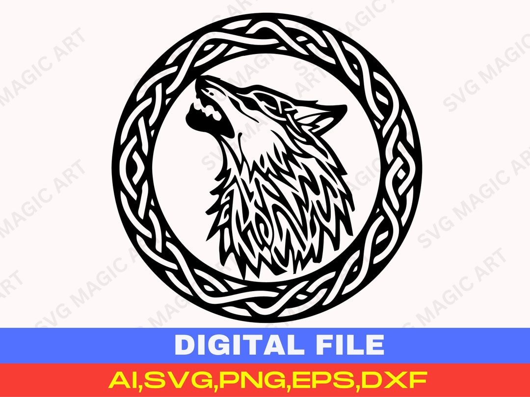 Wolf Celtic Circle Svg, Celtic Wolf Face,mystic Wolf Head Png,fenrir ...