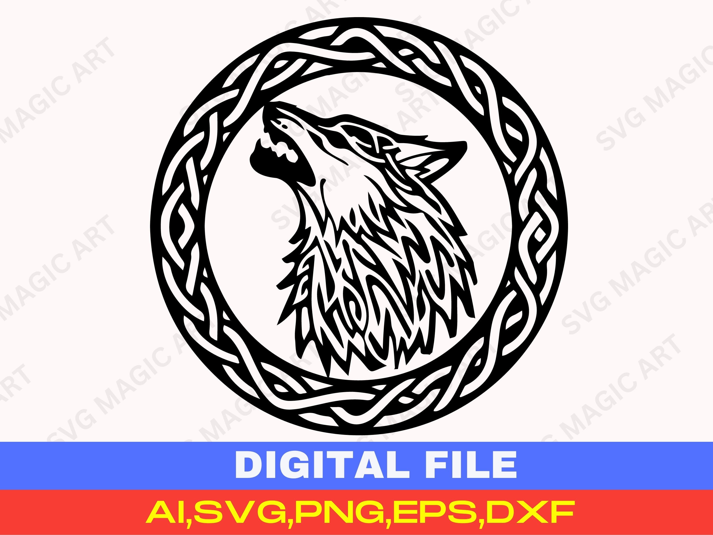 Wolf Celtic Circle Svg, Celtic Wolf Face,mystic Wolf Head Png,fenrir ...