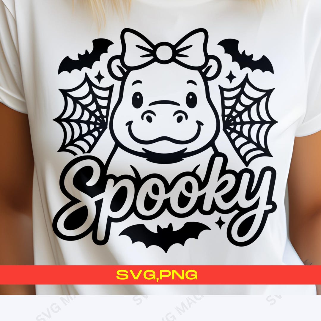 Spooky Hippo SVG ,PNG – Halloween Hippo Silhouette Clipart, Hippo ...