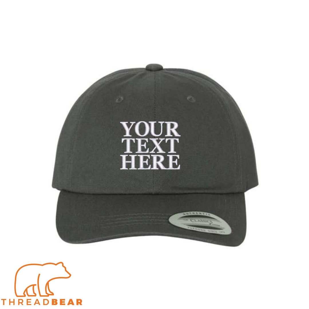 Custom Text Hat, Yupoong DAD Hat, Monogrammed Hat, Embroidered Text Hat ...