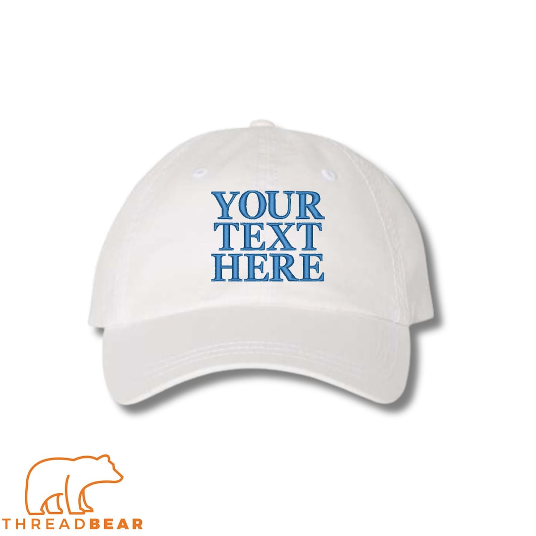 Custom Embroidered Text Hat: Adams Brand Pigment-dyed Cap - Etsy