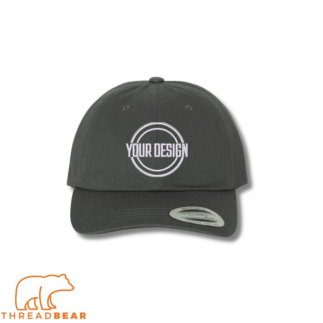 Custom Embroidered Yupoong Dad Hat: Personalized Logo Design - Etsy UK