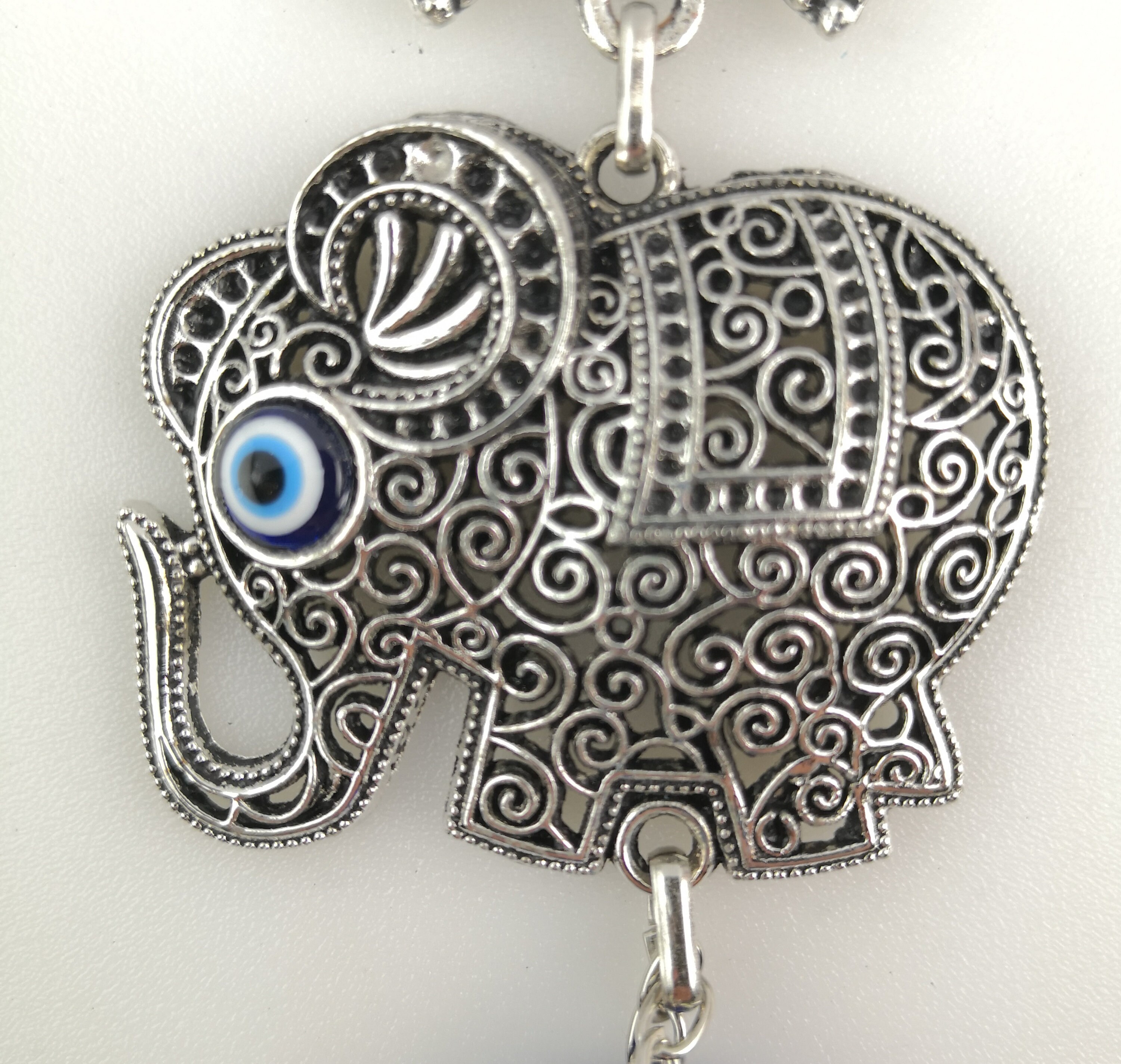 Handmade Elephants Wall Hanging Evil Eye Nazar Alloy - Etsy UK