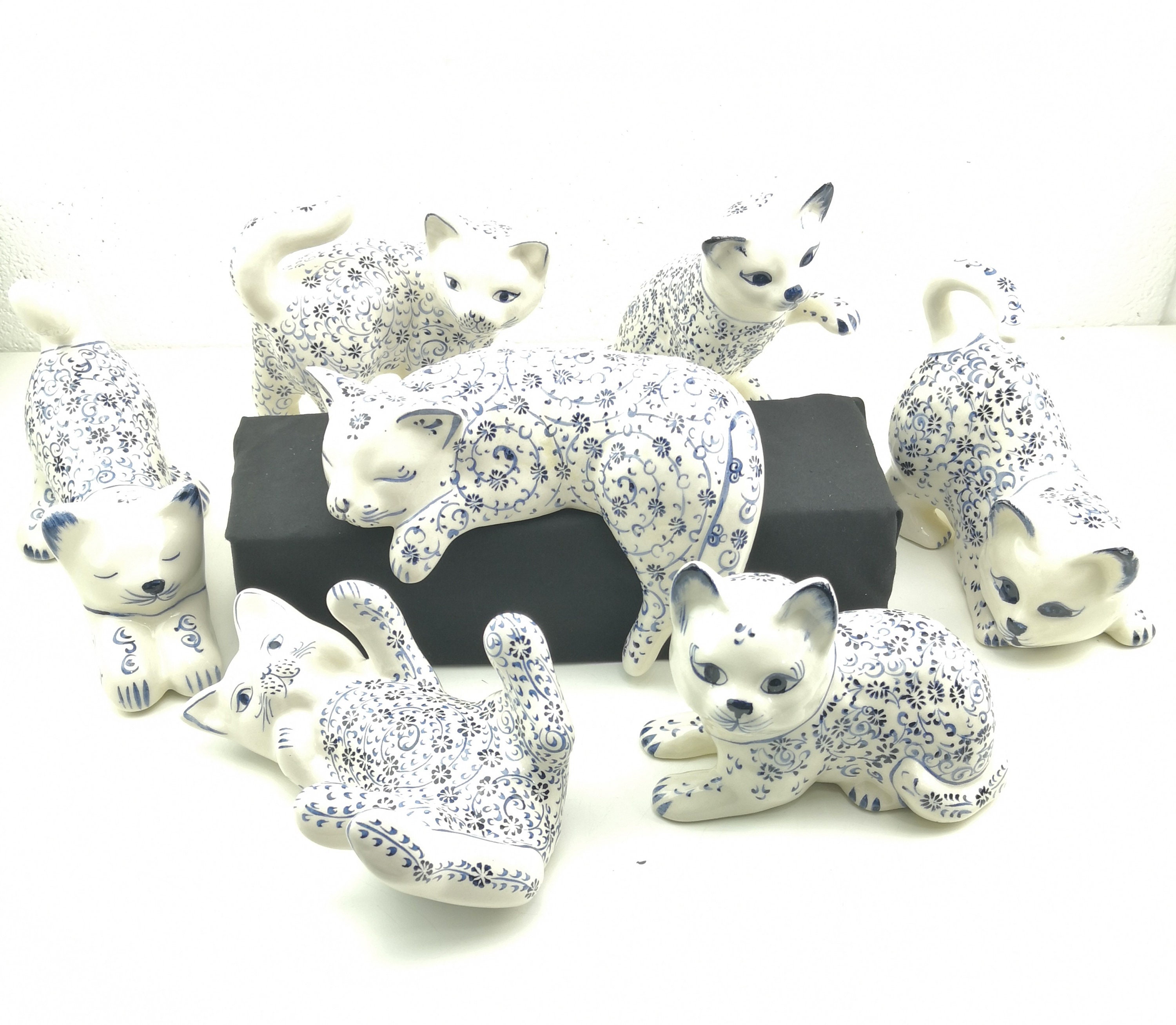 Handmade Ceramic Cats - Hand Painted Turkish Pottery - Etsy