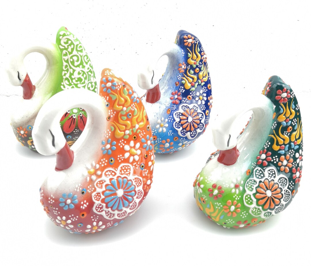 Hand Painted Ceramic Swan - Handmade Turkish Pottery - Etsy