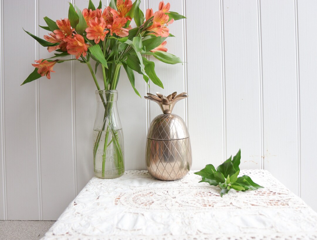 Vintage Brass Pineapple Container Box - Etsy